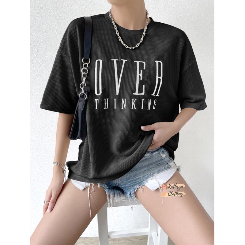 Kathryn Waffle Knit Oversized Latter Top Fits To XL #11340 | Shopee ...