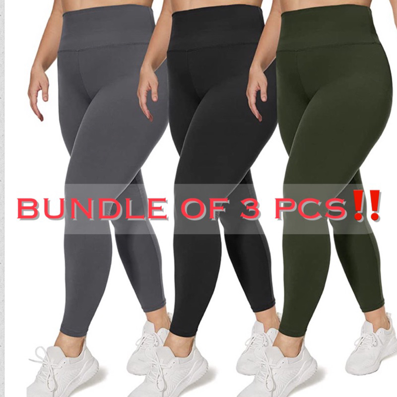 [ BUNDLE OF 3PCS‼️] Leggings for PLUS SIZE Women - Large to XXL Fit ...