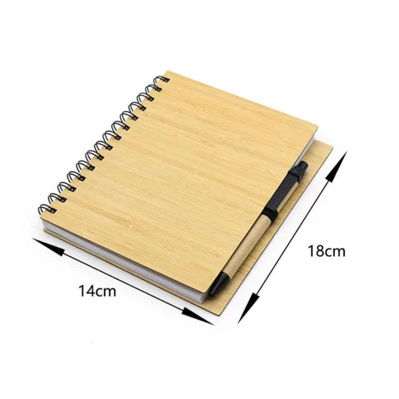 Eco-friendly 25 or 50 pcs Wooden Bamboo Notebook with pen | Shopee ...