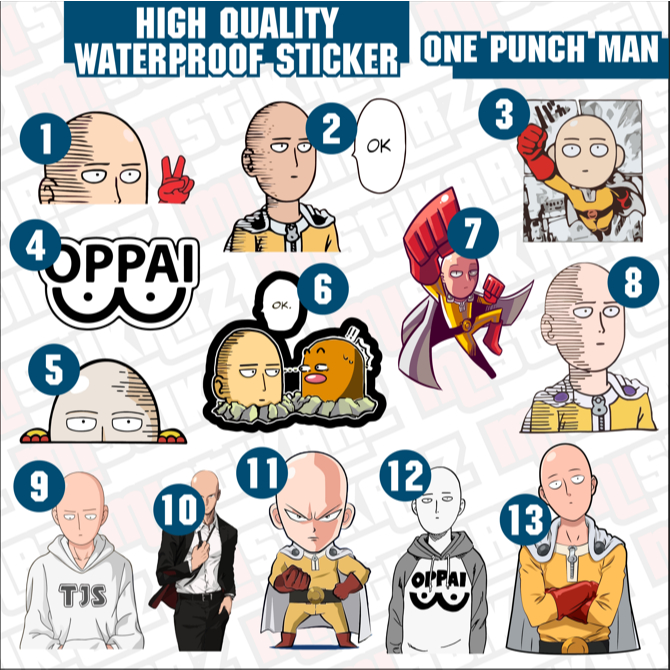 One Punch Man Vinyl Waterproof Sticker | Shopee Philippines
