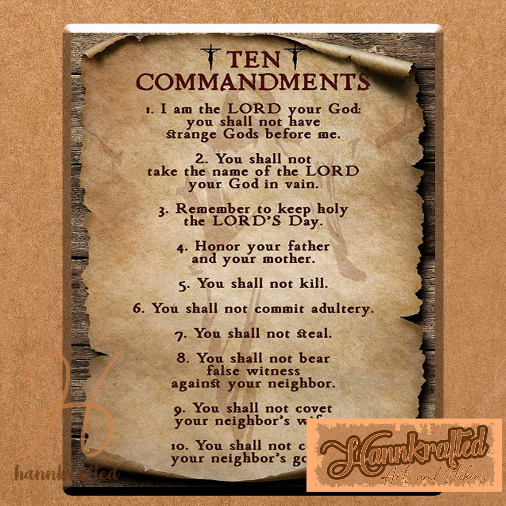 10 Commandments Poster Decoration Sintra Board/Waterproof Sticker ...