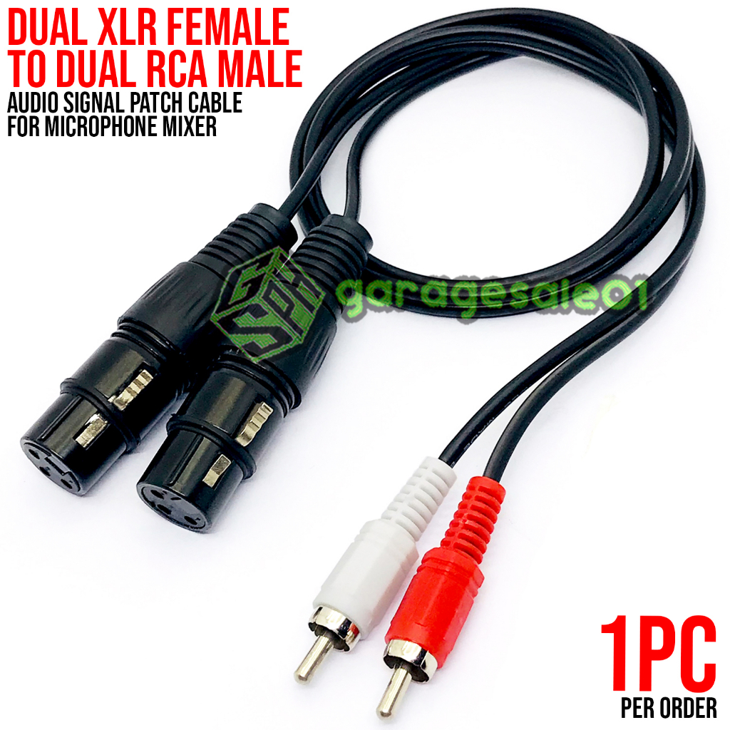 Dual XLR Female to Dual RCA Male Audio Signal Patch Cable for ...