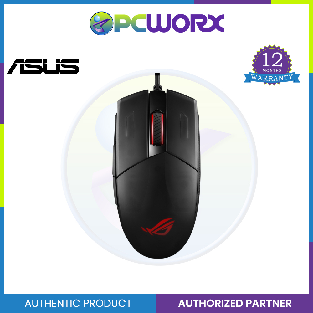 Asus ROG Strix Impact II Ambidextrous Ergonomic Optical Wired Gaming ...