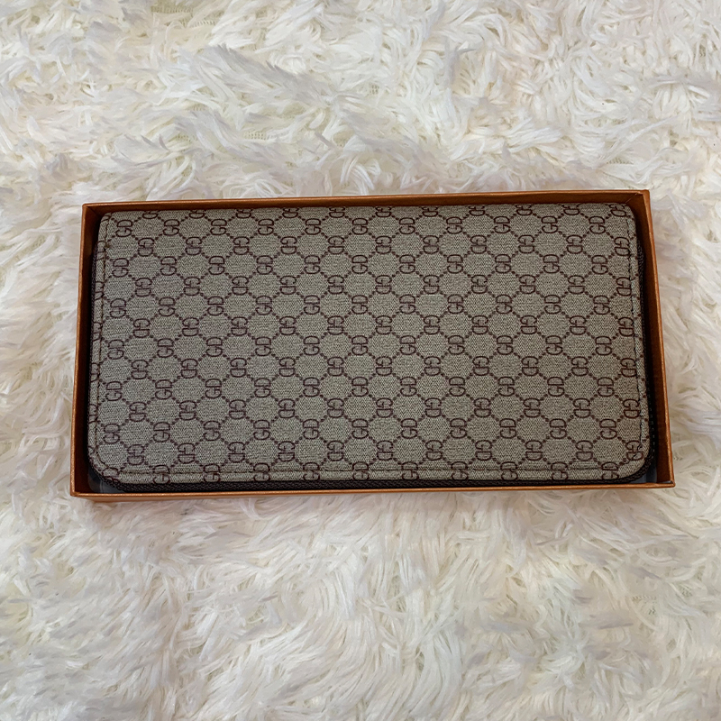 【DanLu】Leather Zipper Wallet Long Wallet with Box for Woman | Shopee ...