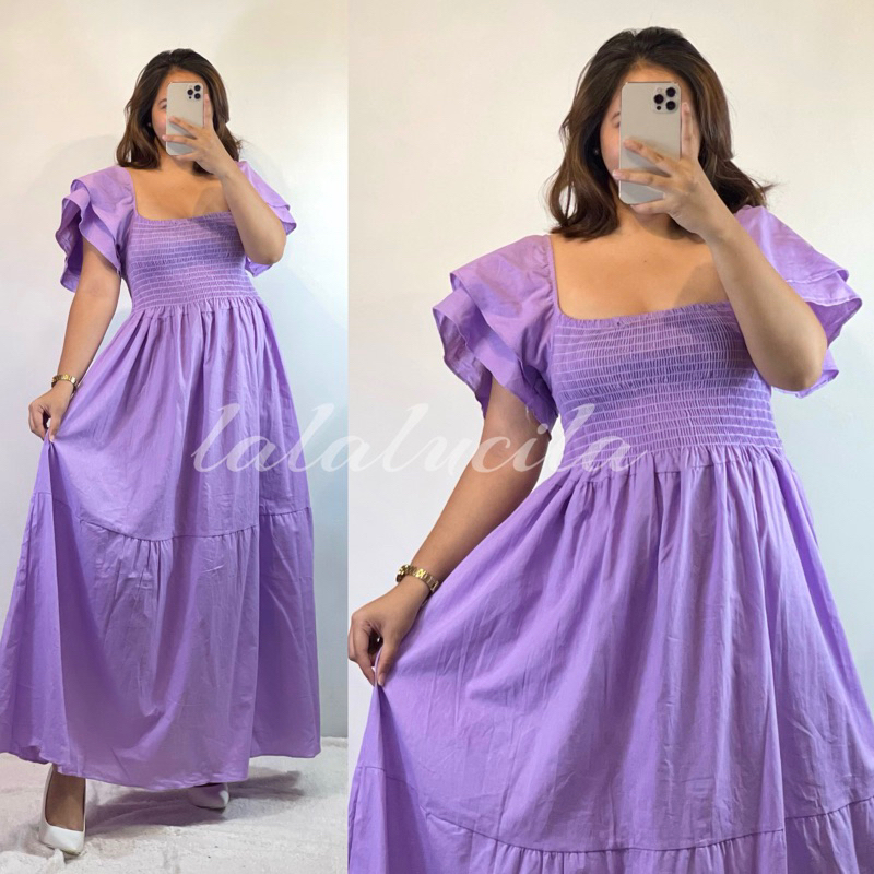 Seniora (L-2XL) Maxi Linen & SENEPA Smocking Dress (PLUS SIZE) | Shopee ...