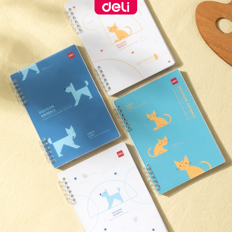 Deli A5 Spiral Notebooks 50Sheets Student Spring Binder Line Notebook ...