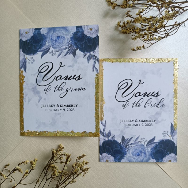 Personalized Vow Cards with Gold or Rose Gold Foiling | Shopee Philippines