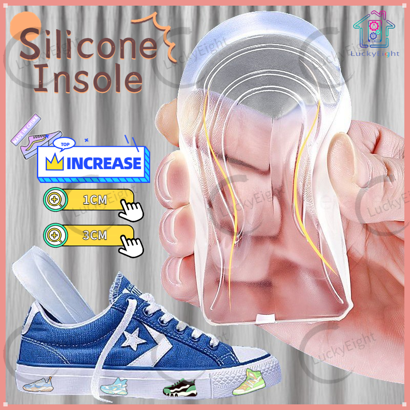 1 Pair Transparency Silicone Height Increase Shoe Insole Half Heel Pads ...