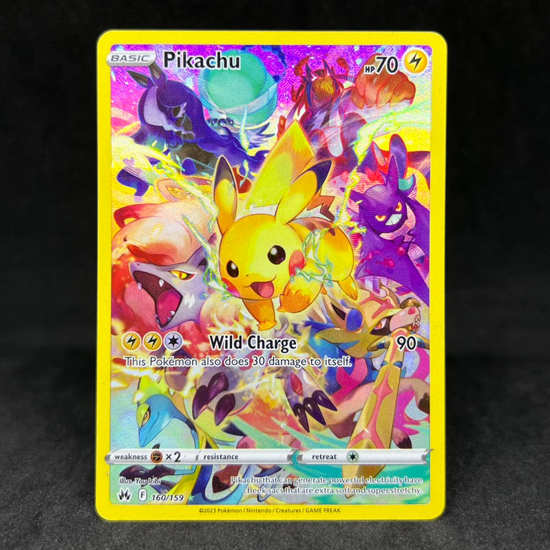 Pokemon TCG Pikachu Secret Rare 160/159 2023 Sword & Shield Crown ...