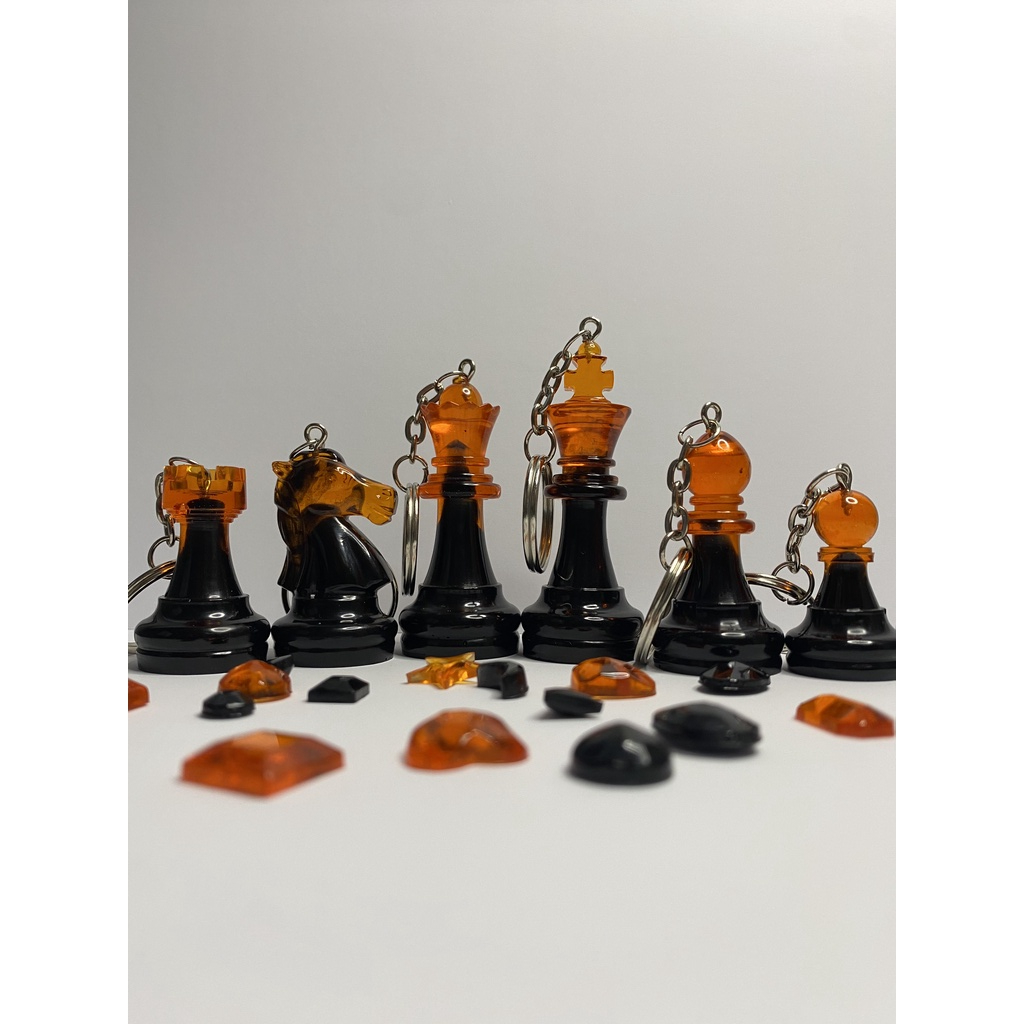 Chess Keychain Resin (Amber/Black) | Shopee Philippines