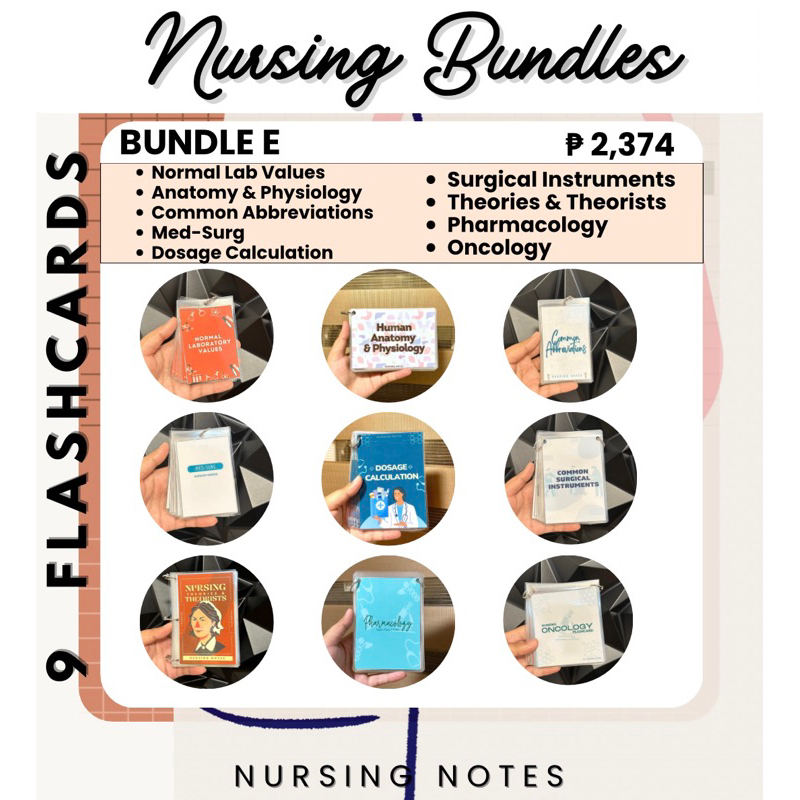 NURSING NOTES Bundle E flashcards with FREEBIES | Shopee Philippines