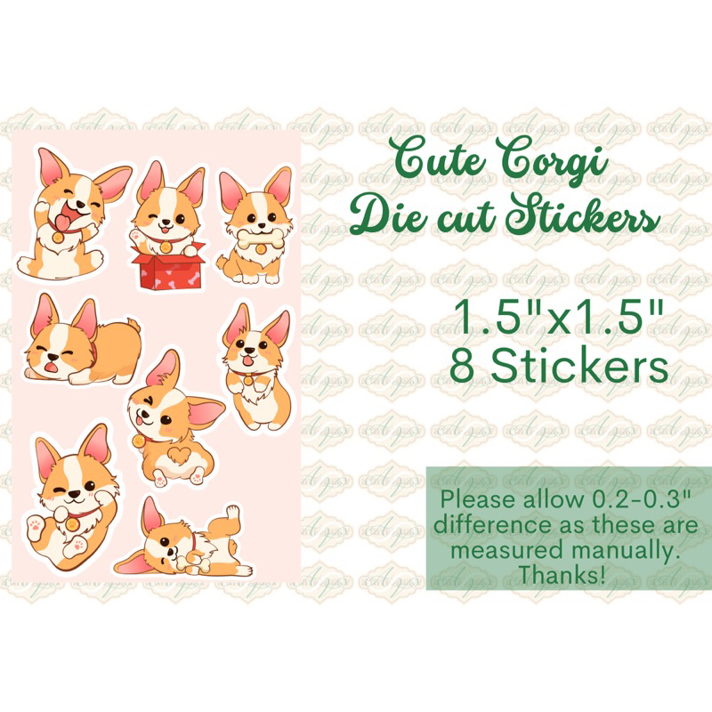 Cute Corgi Die Cut Stickers | Shopee Philippines