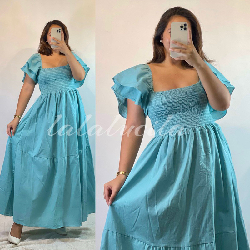 Seniora (L-2XL) Maxi Linen & SENEPA Smocking Dress (PLUS SIZE) | Shopee ...