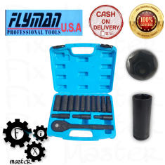 FLYMAN ORIGINAL 15pcs. DEEP SOCKET WRENCH SET 8 TO 24 1/2 DRIVE 6 ...