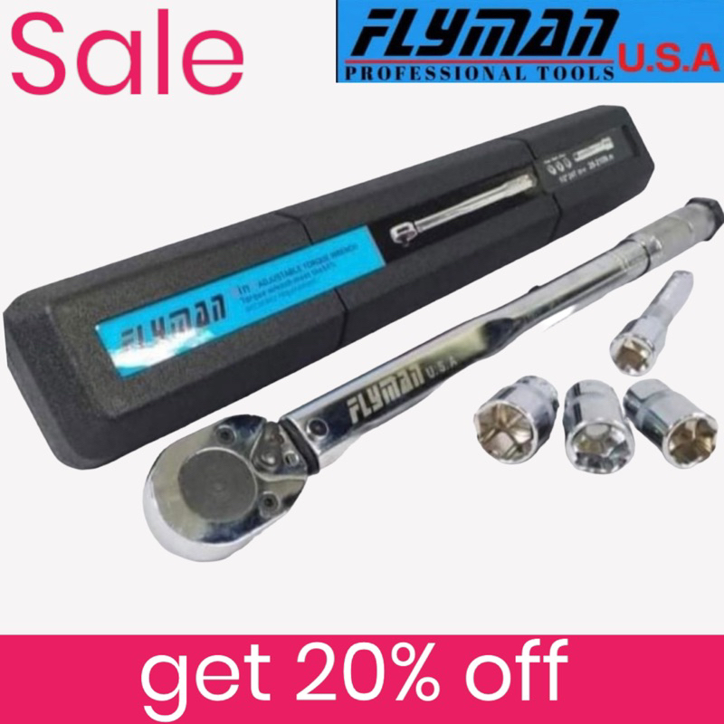Torque Wrench 5in1 Auto Click 1/2 Drive 28to 210 N.M Heavy Duty Flyman ...