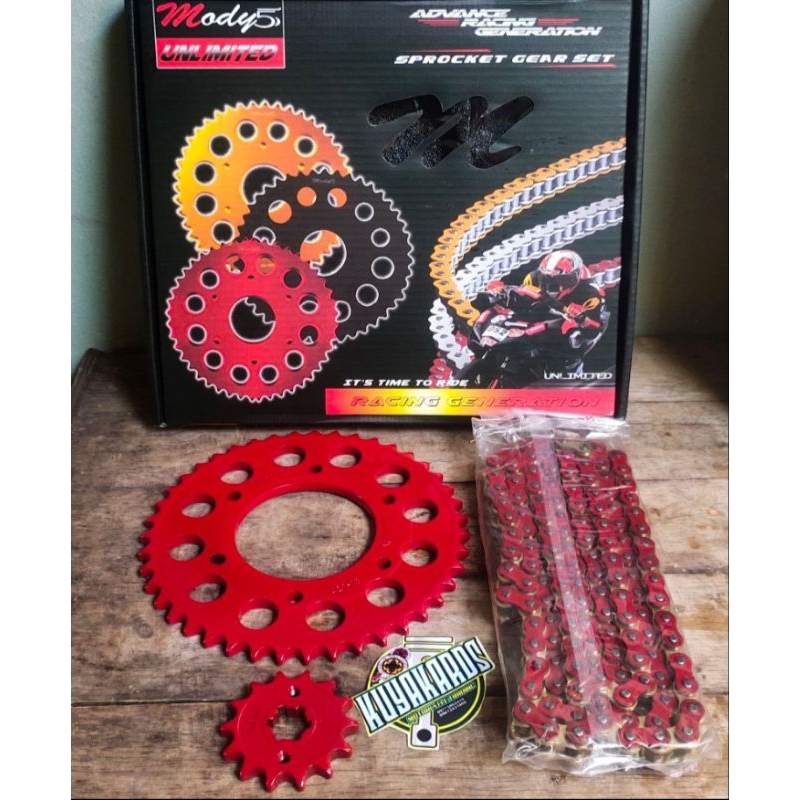 MODY5 CHAIN SET STEEL 14/43 428 130L SNIPER 155 | Shopee Philippines