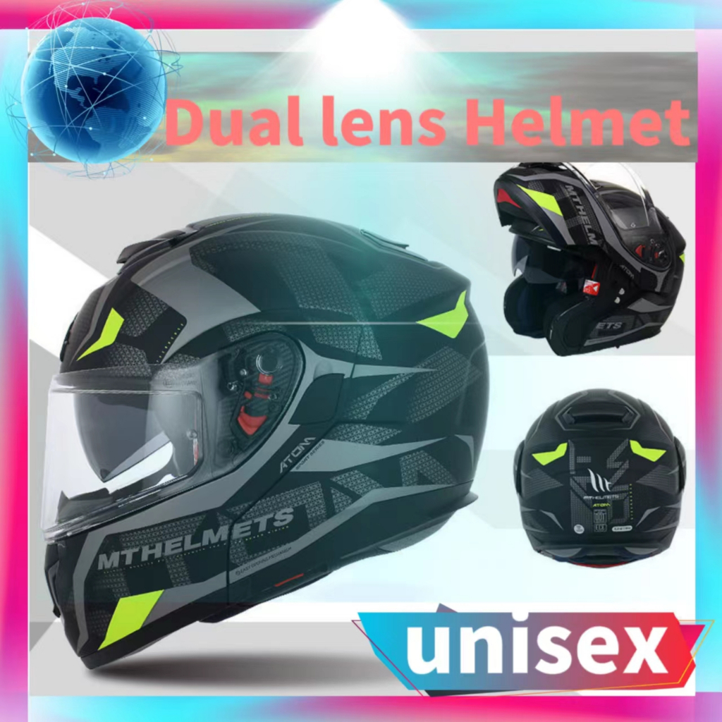 ICC Standard Motorcycle Modular Helmet Dual Lens Flip Up Racing Helmet ...