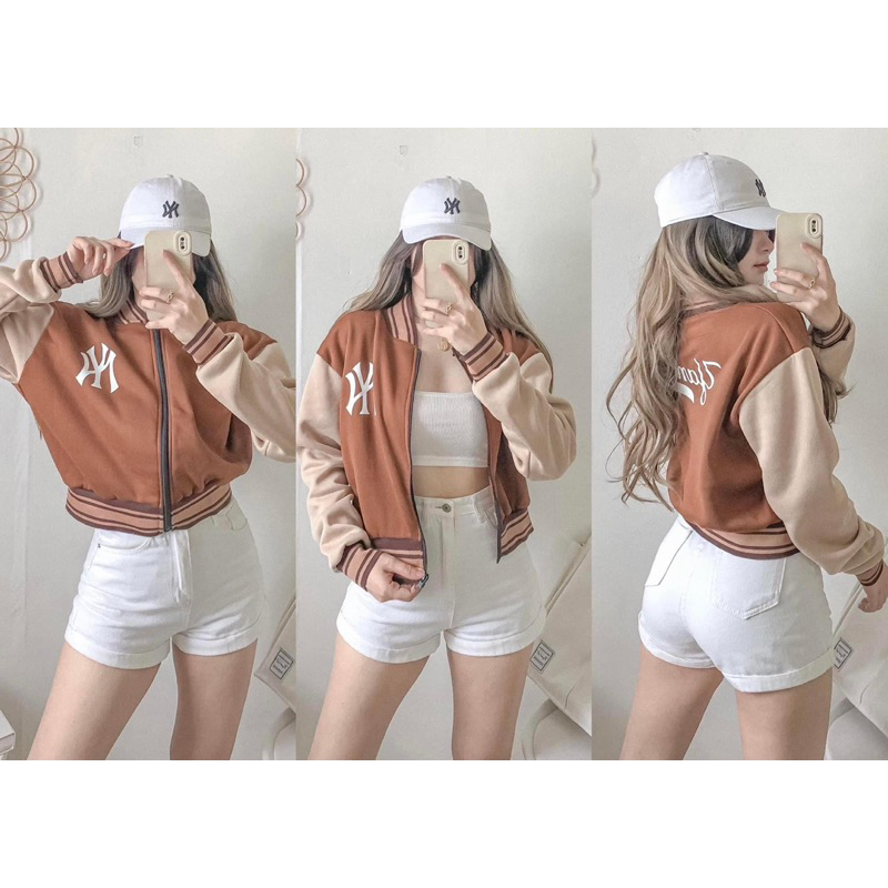 MED VINTAGE BOMBER CROP TOP | Shopee Philippines