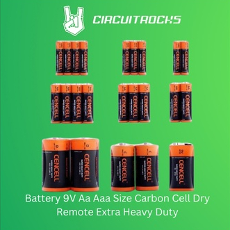 Circuitrocks Battery 9V Aa Aaa Size Carbon Cell Dry Remote Extra Heavy ...