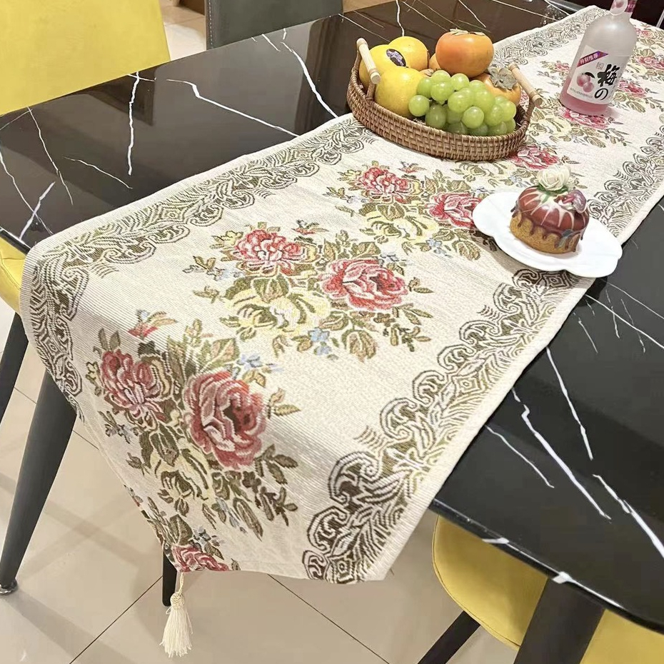 Table Runner 4，6，8 seater Table Runner Embroidery European Style Dining ...