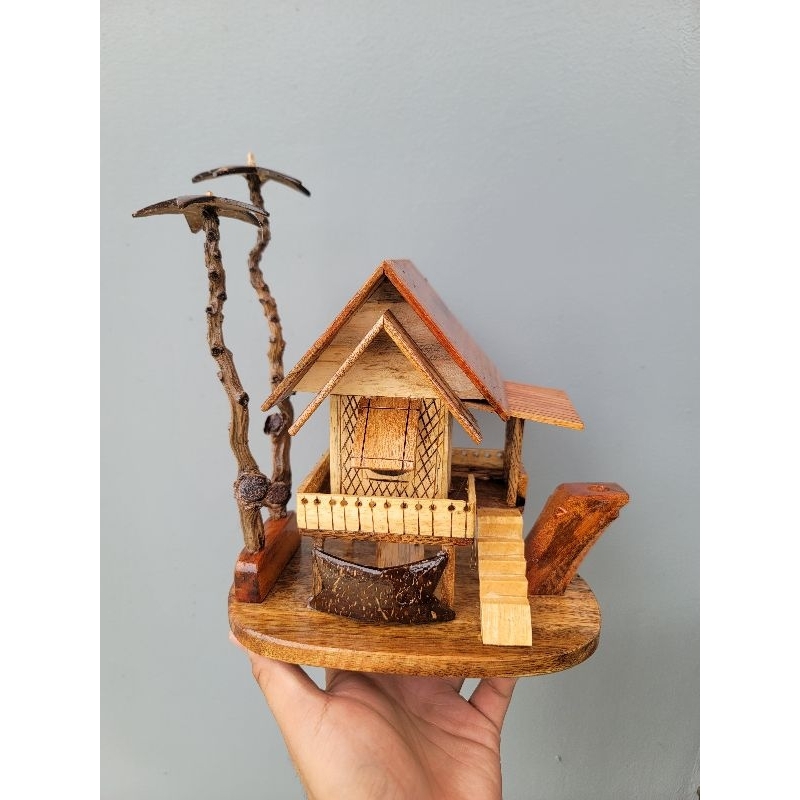 Native Mini Art Handicraft Bahay Kubo Pen Holder | Shopee Philippines