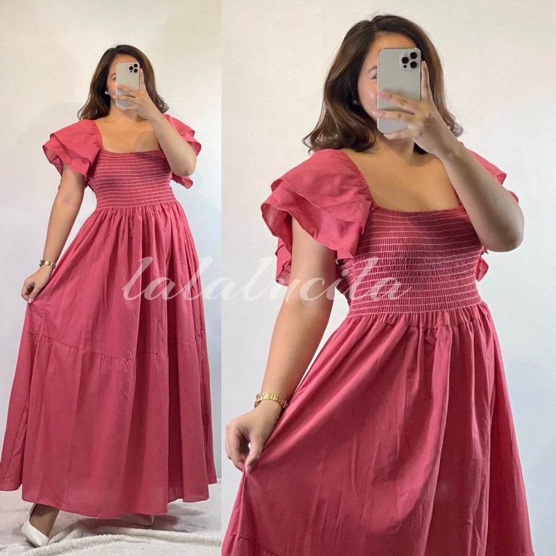 Seniora (L-2XL) Maxi Linen & SENEPA Smocking Dress (PLUS SIZE) | Shopee ...