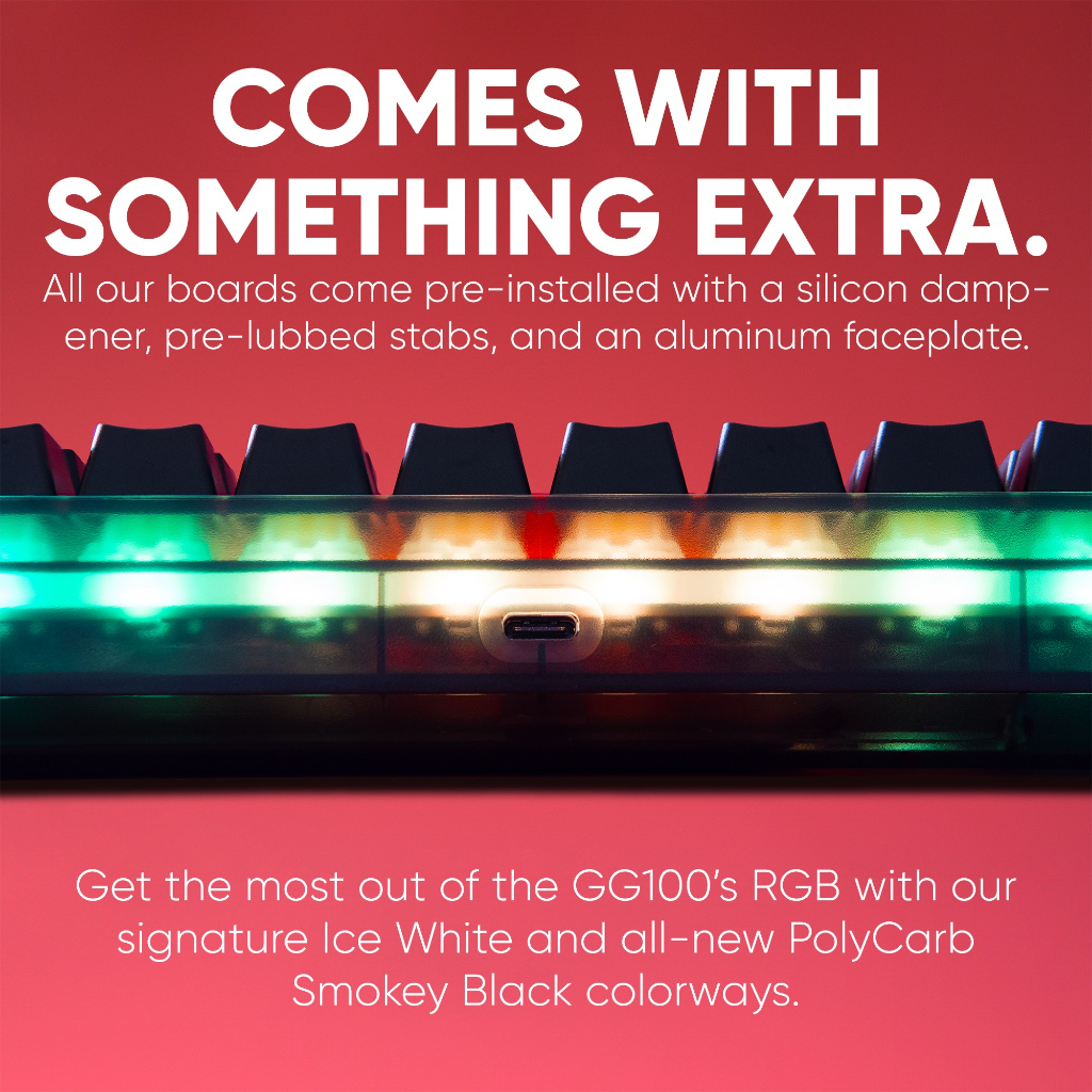 GG100B (ICE WHITE) MECHANICAL KEYBOARD | 100 Keys, Tri-Mode Wireless ...