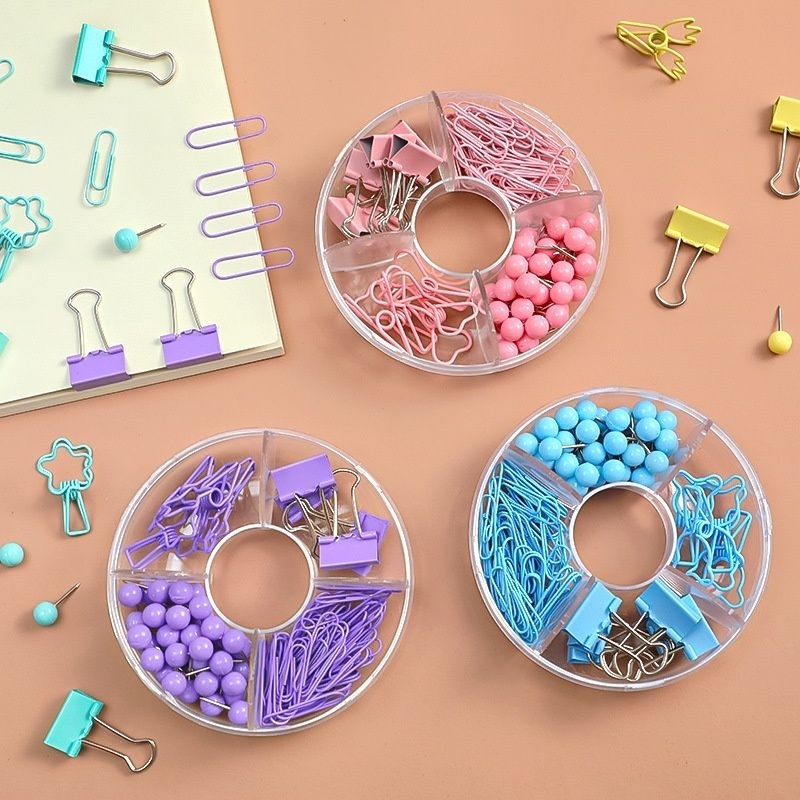 Cat Heart Metal Paper Clip Candy Color Binder Clips Book Decorative Set ...