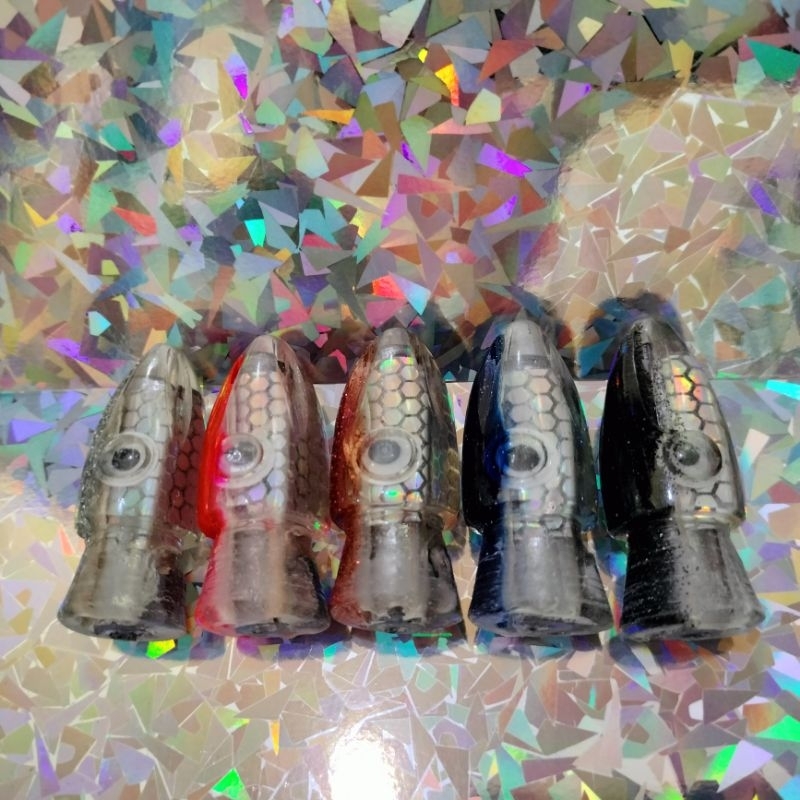 Trolling Head with 5 Holes/ " Robot-Robot" / Molded Resin Squid Head ...