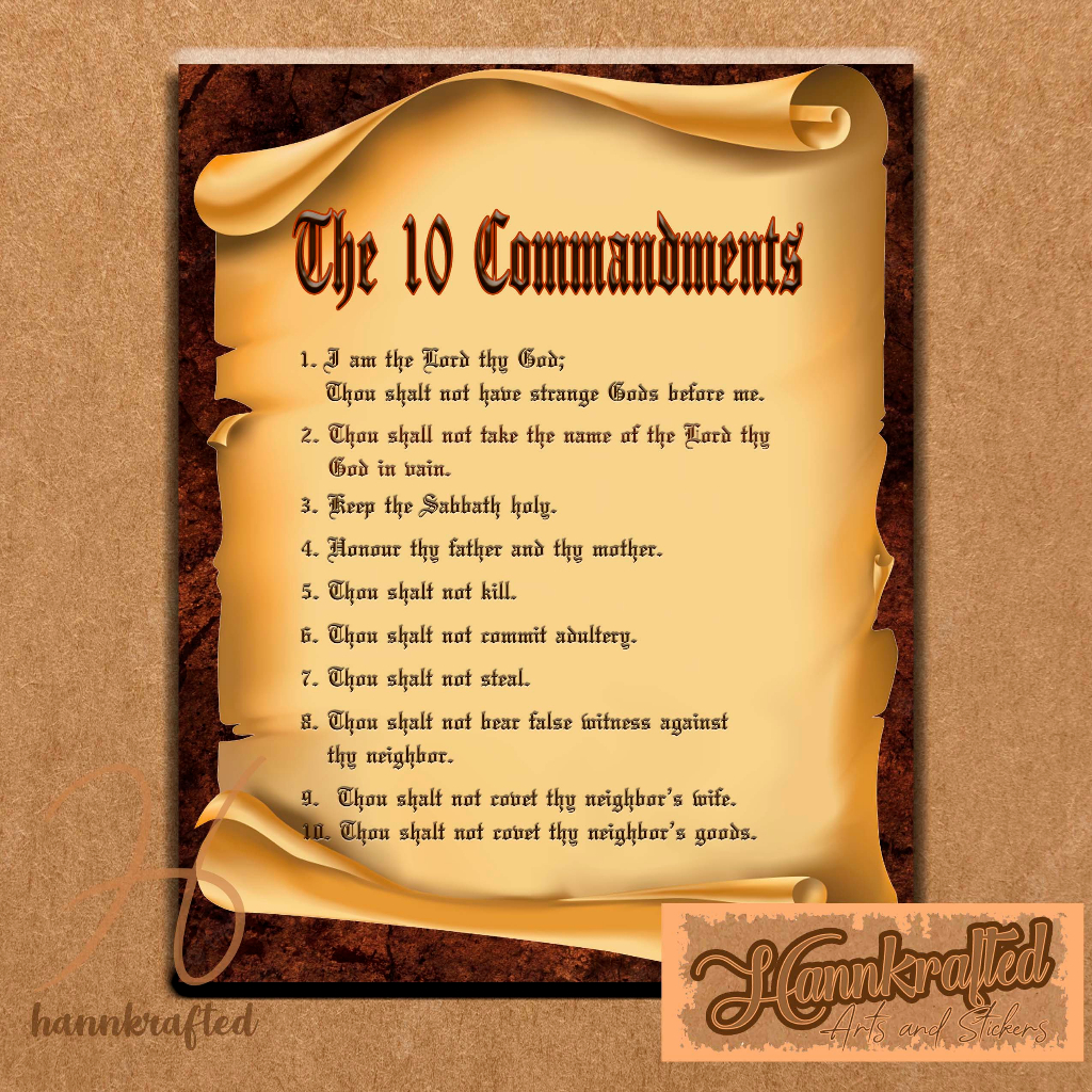 10 Commandments Poster Decoration Sintra Board/Waterproof Sticker ...