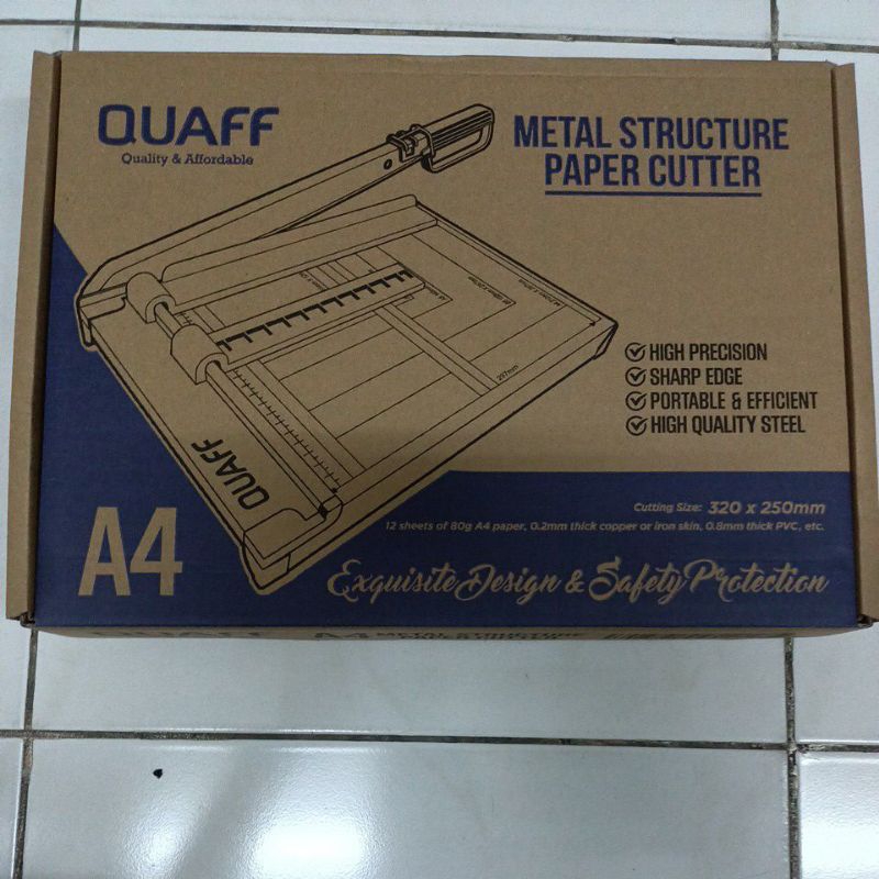 quaff paper cutter metal structure with ad juster&stopper a4 | Shopee ...