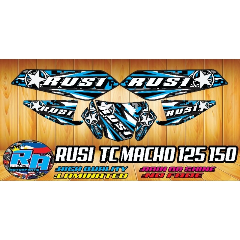 Rusi Tc Macho 125/150 Star Army Style Decals | Shopee Philippines