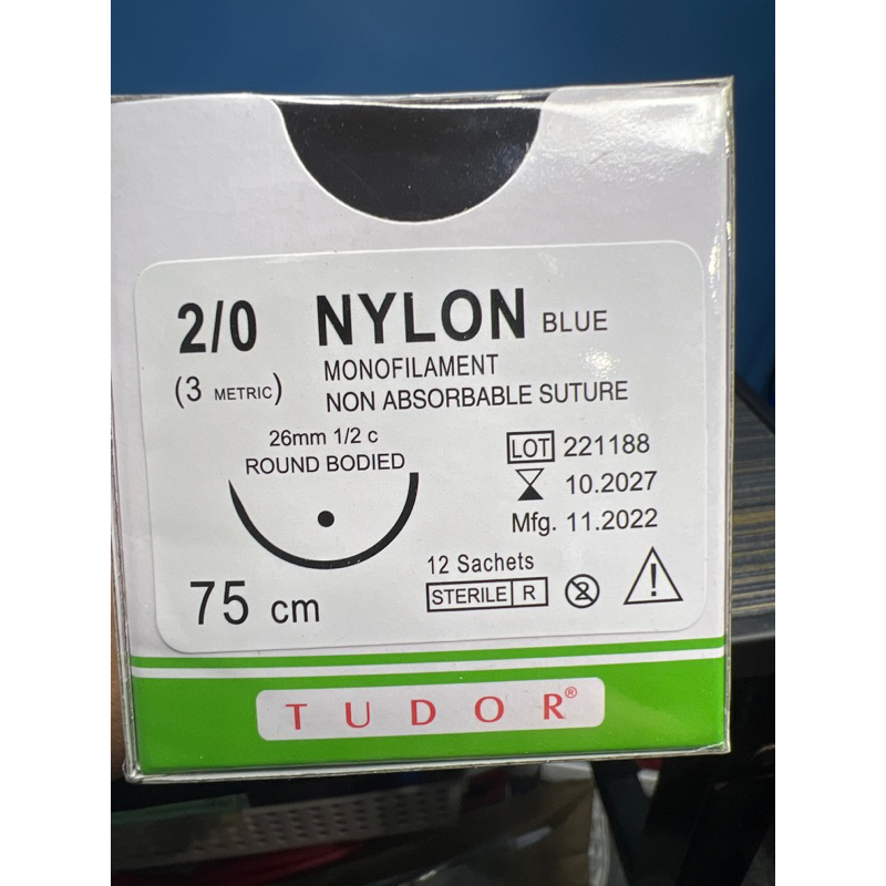 Nylon Blue Non-Absorbable Suture TUDOR Curve Cutting 12pcs/box | Shopee ...