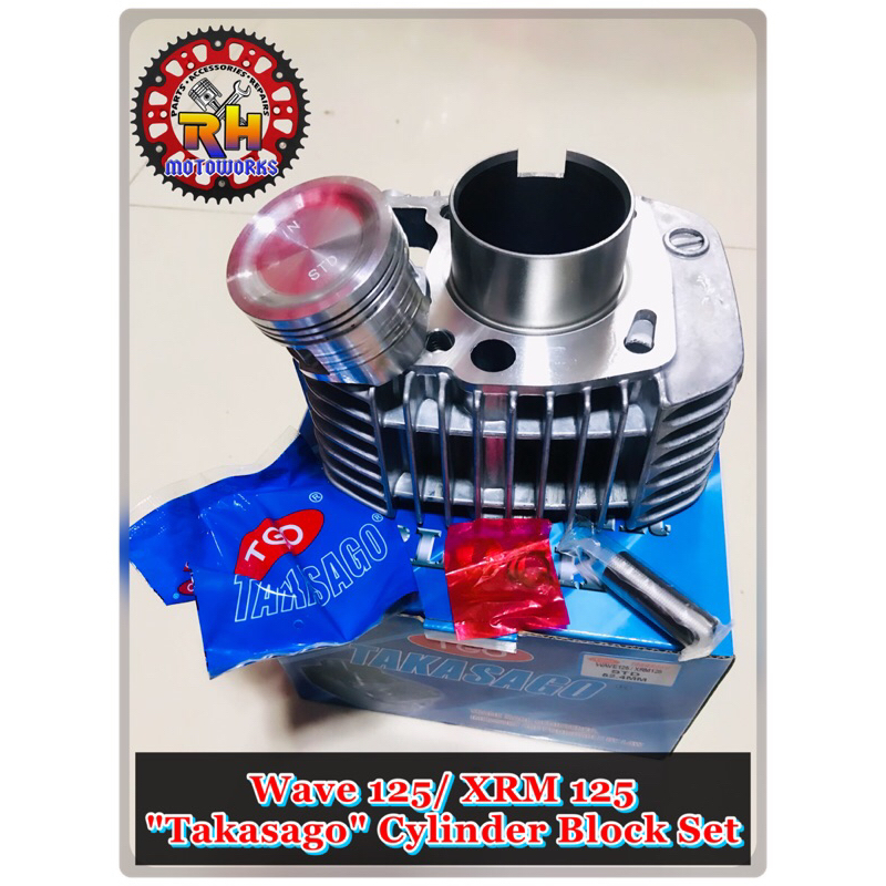 Wave 125/ XRM 125 Cylinder Block STANDARD 52.4mm (TAKASAGO) | Shopee ...