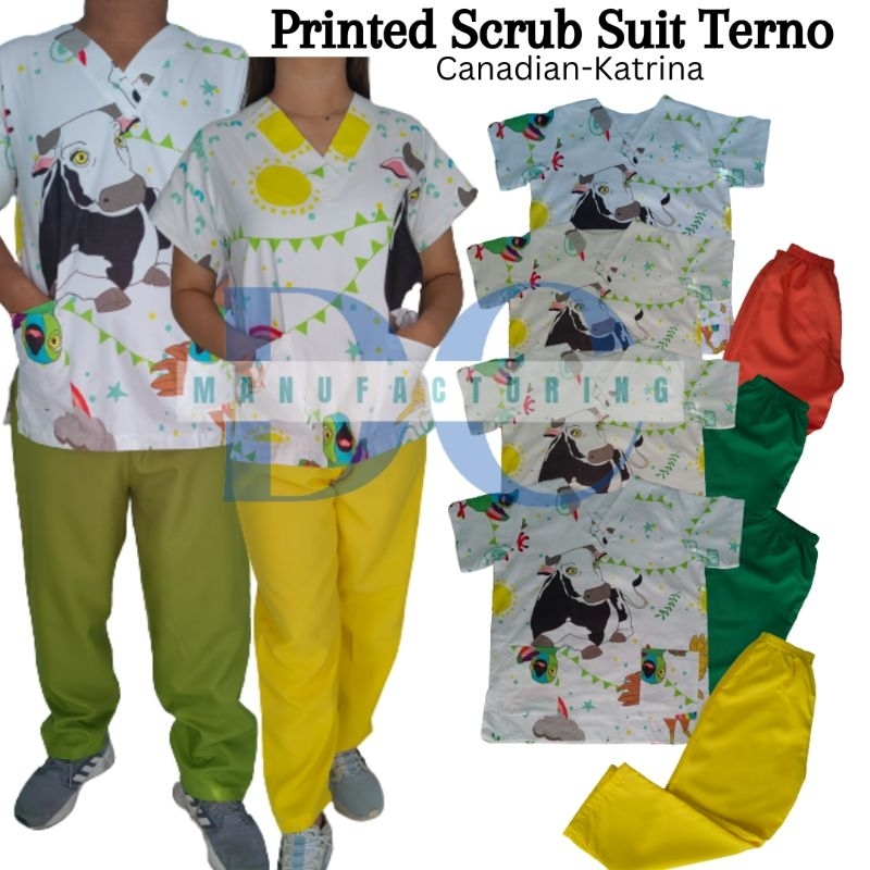 DC Printed Scrub Suit for Men and Women/Canadian Cotton-Katrina/Medical ...