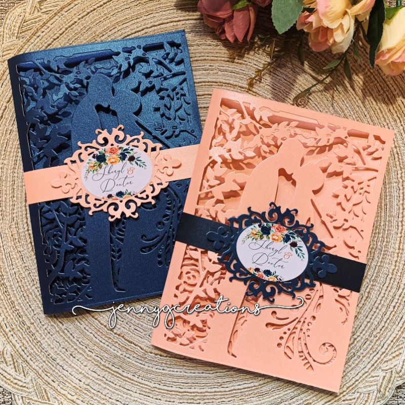 Invitation Cover with Pocket fit to 5R Kissing Couple Pocket for ...