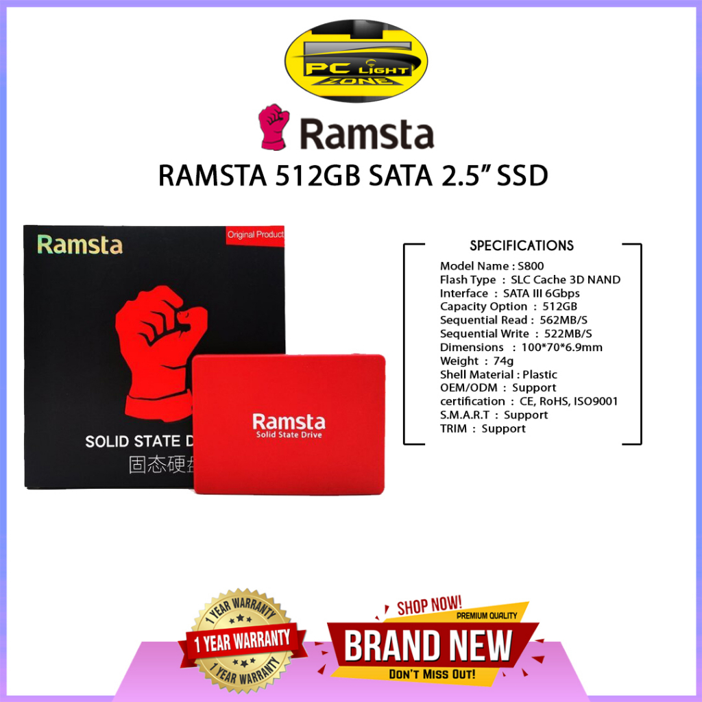 RAMSTA 512GB 2.5 Inch SATA SSD | Shopee Philippines