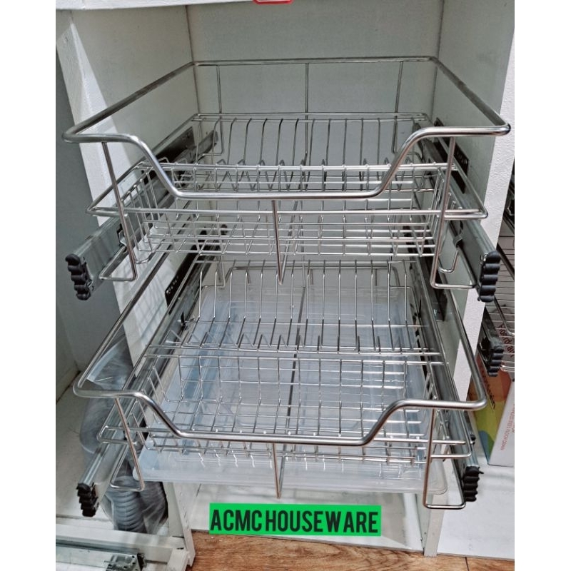 2pcs Dishrack (for plates) Pull out Basket for Kitchen Cabinet High ...