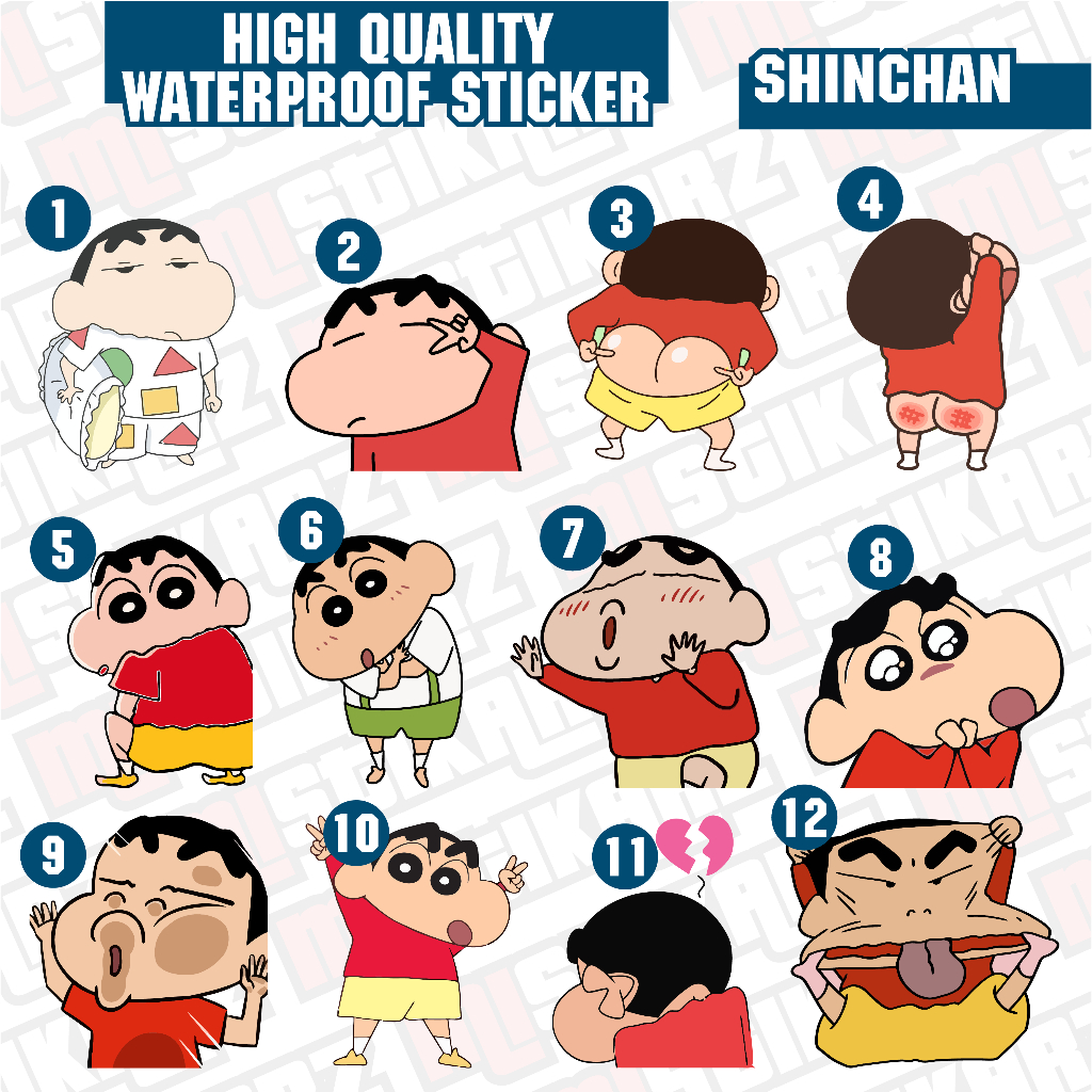 Shinchan Chibi Vinyl Waterproof Sticker | Shopee Philippines