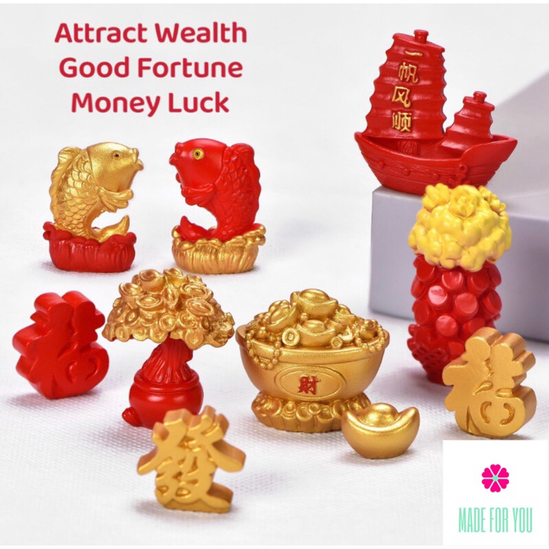 Mini Fortune Money Tree Chinese Golden Ingot Home Office Desk Landscape ...