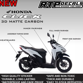Full Inner Fairings 3D Carbon Fiber Accent For Honda Click V2 Decals ...
