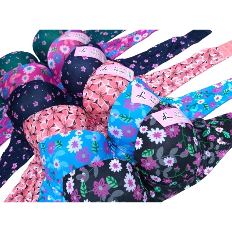 3PCS Floral-Printed Bra For Women's Bra-Padded Bra/CAP-B | Shopee ...