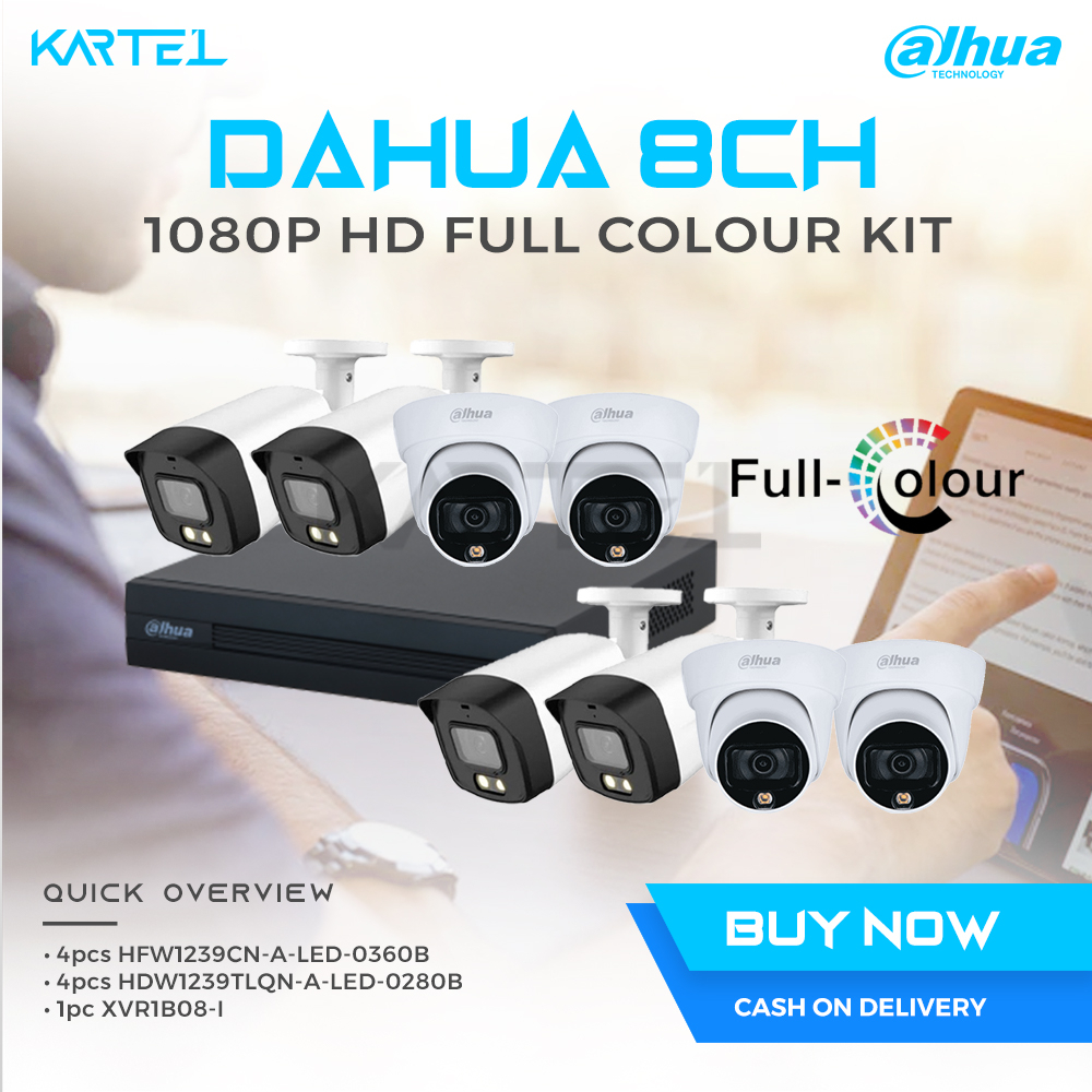 Dahua CCTV Package Full-color With Audio 8CH CCTV Kit 1080p HD DVR ...