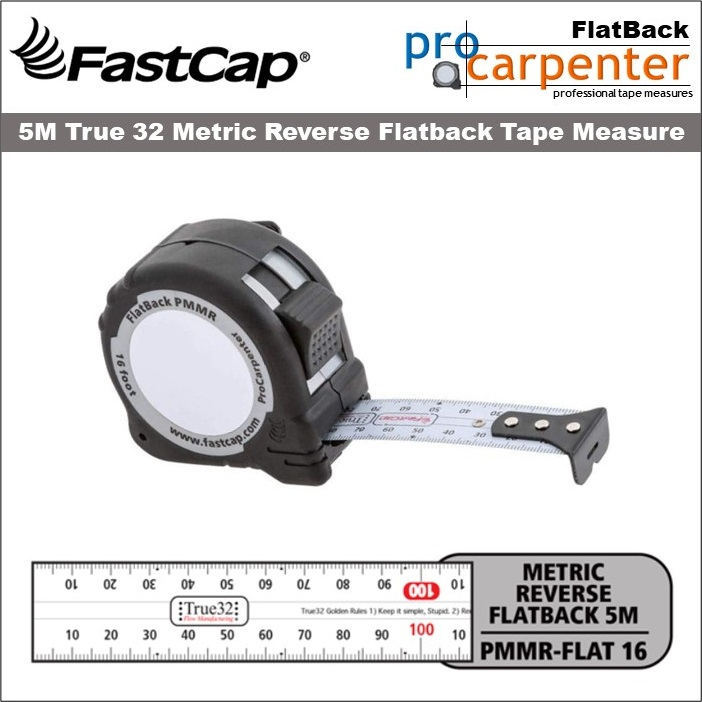 FastCap 5M True 32 Metric Reverse Flatback Tape Measure - PMMR-FLAT16 ...