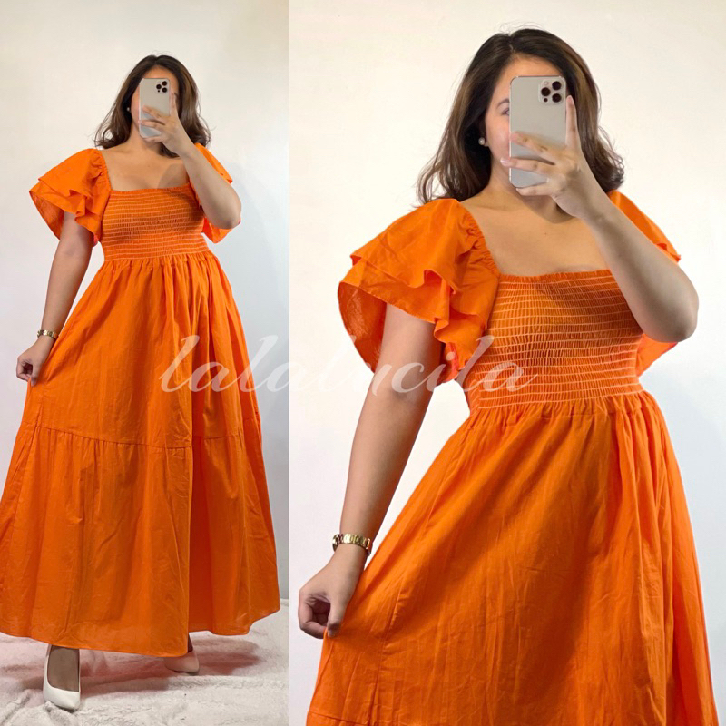 Seniora (L-2XL) Maxi Linen & SENEPA Smocking Dress (PLUS SIZE) | Shopee ...