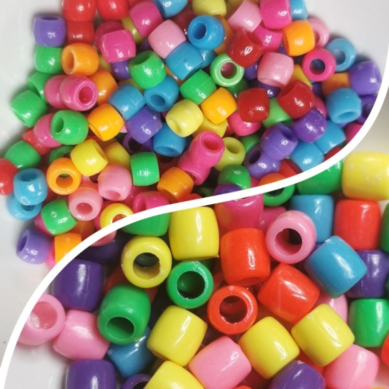 50grams /100grams / 250 grams MACARONI BIG HOLE PLASTIC BEADS FOR DIY ...