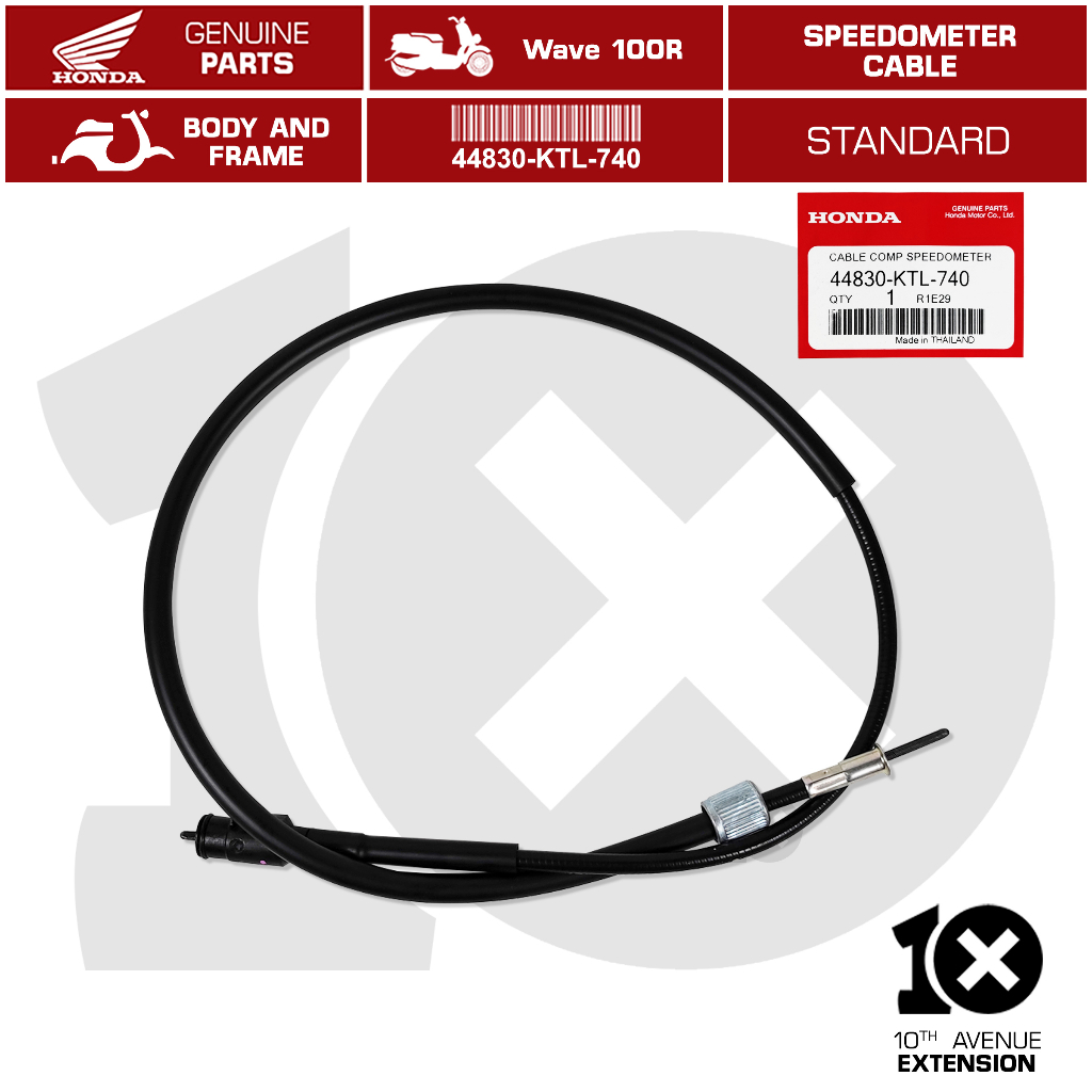 10thX Honda Genuine Speedometer Cable Part No. 44830-KTL-740 for Wave ...