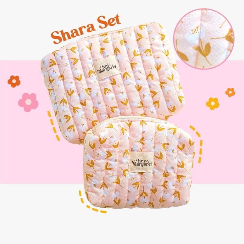SHARA Set | Handmade Quilted Toiletry Bag Make-up Pouch Organizer Gift ...