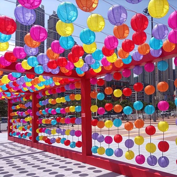 Cloth Japanese Lantern Outdoor Indoor Birthday Fiesta Gender Reveal ...