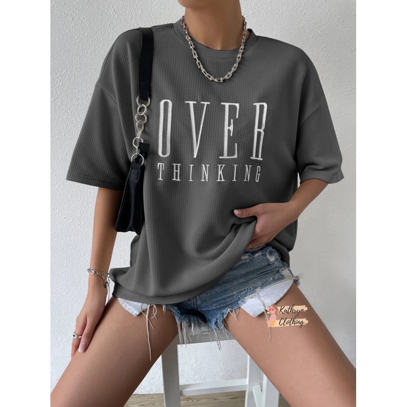 Kathryn Waffle Knit Oversized Latter Top Fits To XL #11340 | Shopee ...